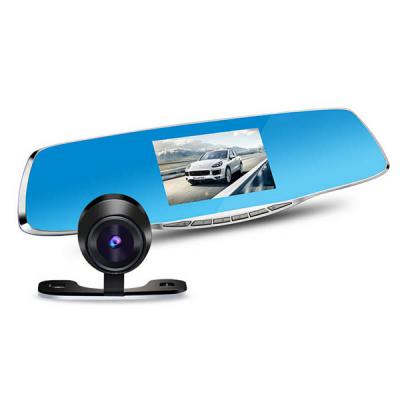China Universal use Dual camera 4.3 inch car black box rear view mirror car dvr for sale