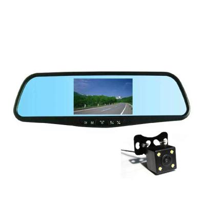 China 4.3cinh rearview mirror two cameras recording car dvr with Special bracket for sale