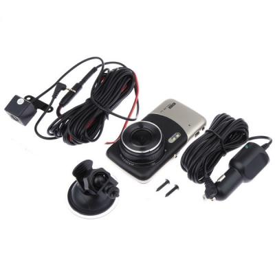 China Universal 4inch 1080P Rearview Mirror Car DVR with Dual Recording Cameras for sale