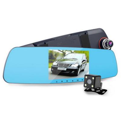 China 5 inch IPS 1080p car rearview mirror camera dvr with dual camera lens dvr for sale