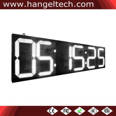 China 24 Inches Outdoor Large Number LED Time Date Temperature Timer Display Board for sale