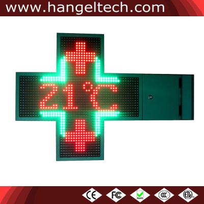 China P16mm Double Sided Outdoor RGB Colorful Programmable Pharmacy LED Cross Sign - 768x768mm Cross for sale