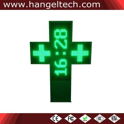 China 800X800mm Outdoor P16mm High Brightness Green Color LED Pharmacy Cross Display - 48x48 Pixels for sale