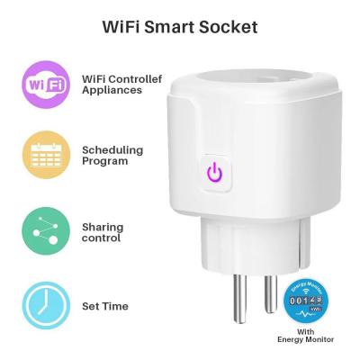 中国 エネルギー モニターが付いている16AヨーロッパのタイプTuya WiFiのスマートなプラグ 販売のため