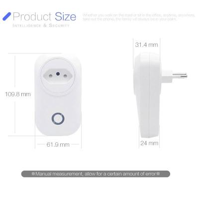 China Enchufe elegante estándar de Alexa Tuya WiFi del hogar del Brasil Google en venta