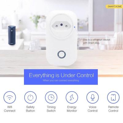 China Enchufe elegante estándar de Alexa Tuya WiFi del hogar del Brasil Google en venta