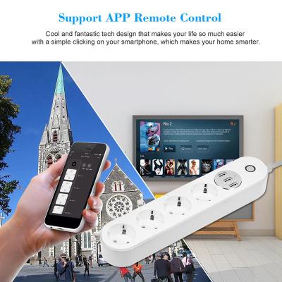 中国 Tuya APPリモート・コントロールEUのタイプWifi延長ソケット 販売のため