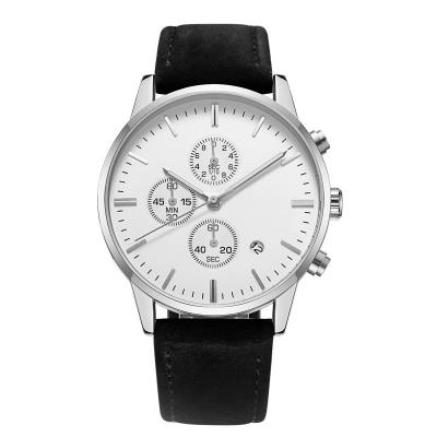 Cina Orologio multifunzionale del calendario perpetuo della data di giorno del cinturino di cuoio di orologio di sport del Chronos degli uomini in vendita