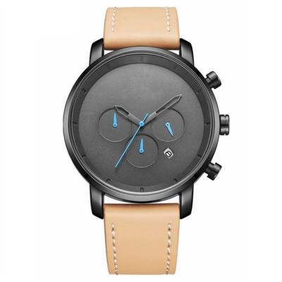China Van het Kwartshorloges van de mensen de Multifunctionele Legering Riem van het de Sport Analoge Leer Toevallige for sale