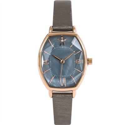 Cina Orologio da polso al quarzo da donna in lega 2035 con cinturino in pelle argento da donna in vendita