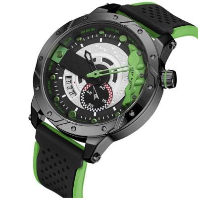 Cina Orologio da polso al quarzo in lega digitale in silicone con calendario sportivo con tripla data casual in vendita