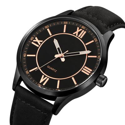 Cina L'orologio di cuoio del quarzo del nero su ordinazione di affari di modo per gli uomini impermeabilizza in vendita