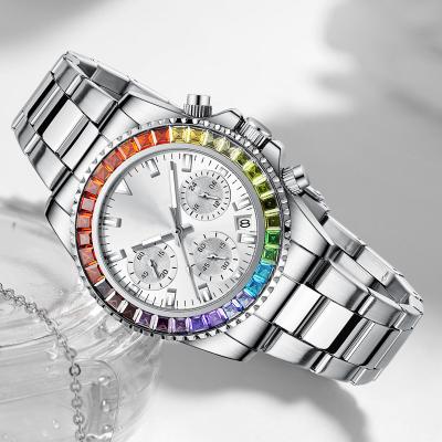 Cina Orologi della batteria di quarzo SUS304, orologi di signore di Sweatproof con i diamanti in vendita