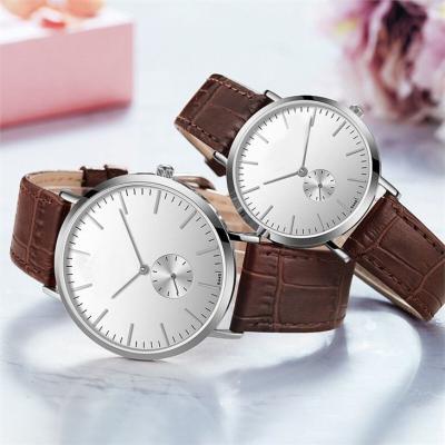 Cina Quadrante analogico rettangolare delle coppie dell'orologio di cuoio del quarzo Wearproof in vendita