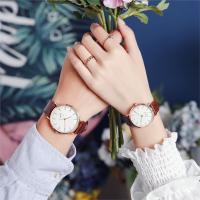 China Leather Couple Quartz Watch Rectangular Analog Dial Wearproof for sale