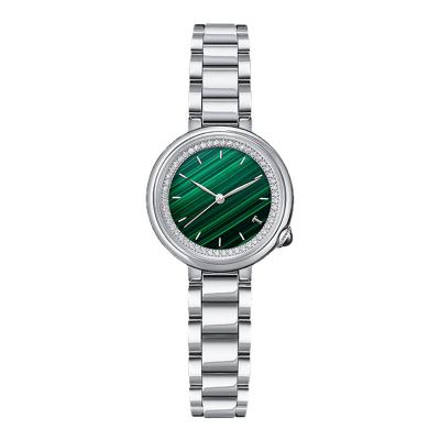Cina Cinghia di cuoio di vetro minerale dell'orologio del quarzo delle donne di SS316L in vendita