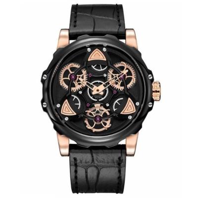Cina caso di cuoio versatile creativo della lega dell'orologio del quarzo degli uomini del quadrante di 53mm in vendita