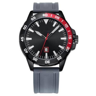 Cina movimento del quarzo dell'orologio 3ATM dell'uomo di sport del silicone della cinghia di 252mm con l'incastonatura in vendita