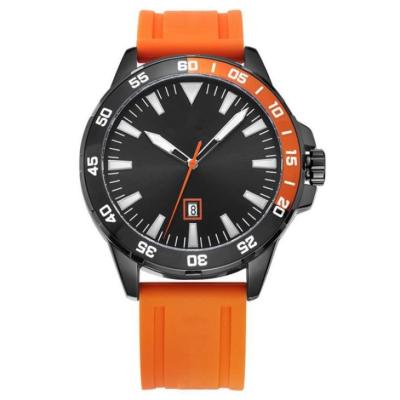 Cina movimento del quarzo dell'orologio 3ATM dell'uomo di sport del silicone della cinghia di 252mm con l'incastonatura in vendita