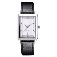 China Square Shape Cowhide Strap Roman Scale Dial Big Date Watch For Lover for sale