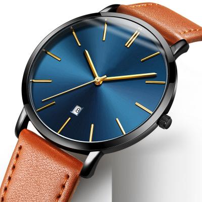 中国 超薄い水晶服は実業家のために革簡単で大きいダイヤルを見る 販売のため