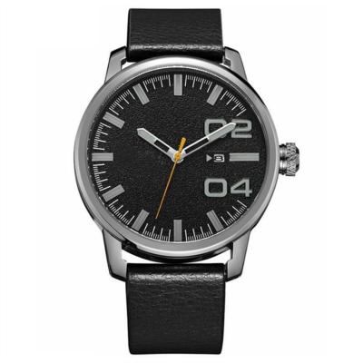 Cina Orologio resistente all'uso del quarzo della cinghia di cuoio di Pin Buckle Black Casual Watches degli uomini in vendita