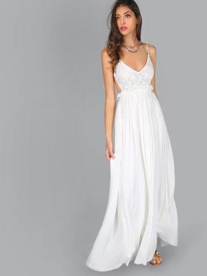 China Decote em V grego Maxi Crochet Dress Summer Apparel da deusa à venda