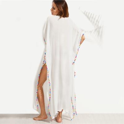 China De Boheemse Witte Lace-up Lange Dekking van het de Zomerstrand kleedt zich omhoog met Spleet Te koop