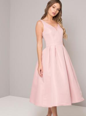China Mulher longa sem mangas do vestido da parte traseira aberta do rosa à venda