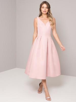 China Mulher longa sem mangas do vestido da parte traseira aberta do rosa à venda