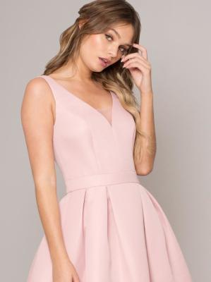 China Mulher longa sem mangas do vestido da parte traseira aberta do rosa à venda
