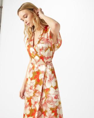 China Envoltório Maxi Women Dress do hibiscus de Boho à venda