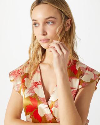 China Envoltório Maxi Women Dress do hibiscus de Boho à venda