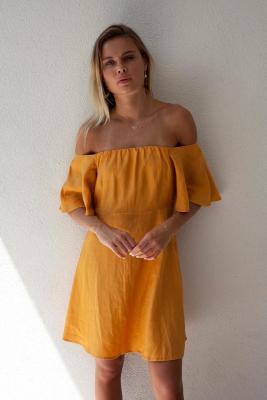 China Mulheres do verão fora do vestido dourado do ombro à venda