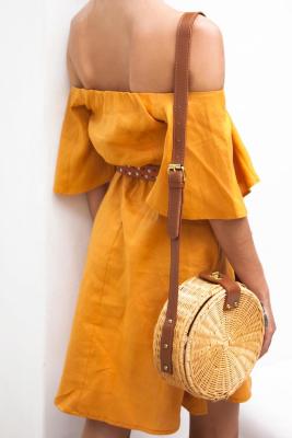 China Mulheres do verão fora do vestido dourado do ombro à venda