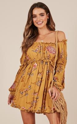 China O verão de Boho imprimiu a mostarda Mini Women Casual Dresses floral à venda