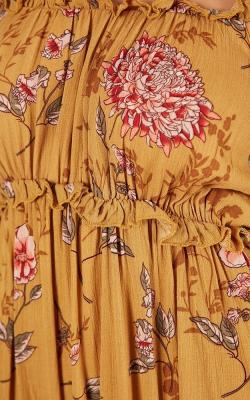 China O verão de Boho imprimiu a mostarda Mini Women Casual Dresses floral à venda