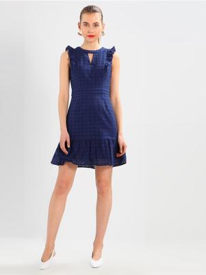 China Mulheres 100% do algodão Mini Dress sem mangas azul à venda