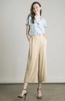 China V Neck Short Sleeve Summer Blouse for sale