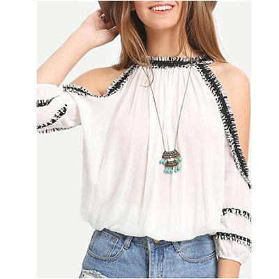 Cina La blusa chiffona alla moda delle donne con tratta con freddezza in vendita