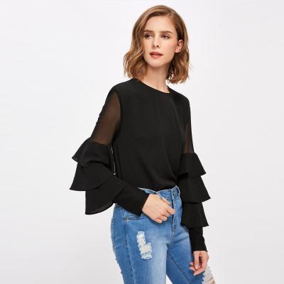 Cina Signora Blouse della manica di Bell dell'ufficio della fabbrica dell'abbigliamento di Canton in vendita