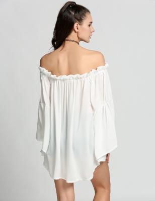 Cina Le progettazioni del collo per le signore completa le donne di modo fuori mettono le cime sulle spalle solide della blusa in vendita