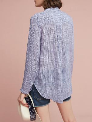 Cina 2017 donne lavorano le camice lunghe della manica del v-collo profondo delle bluse per le donne in vendita