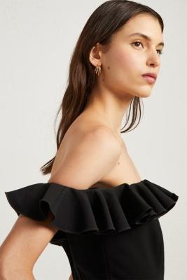 Cina Il modo nero fuori dalle signore sexy del vestito dalla spalla si increspa in vendita