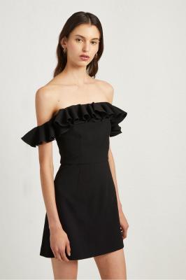Cina Il modo nero fuori dalle signore sexy del vestito dalla spalla si increspa in vendita