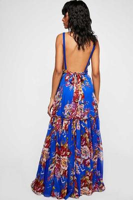 China Van 2018 de Zomervrouwen Sexy Mooie Kaftan de Kledingsriem van Maxi Dress Backless Fashion Casual Te koop