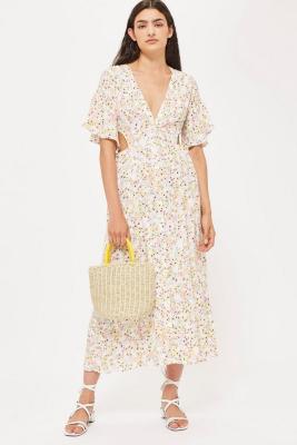 Cina Vestito floreale Midi lungo dal vestito sexy dal collo a V di stile di Boho di estate in vendita