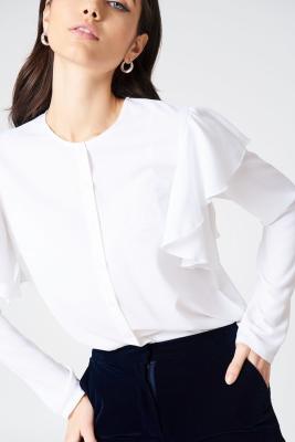 Cina Nuove donne bianche convenzionali della blusa dell'arricciamento delle donne alla moda in vendita