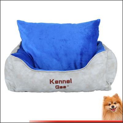 China dog bed sale Artificial leather and short plush pp cotton pet bed china factory for sale
