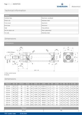 China AVENTICS serie C12P zuigerstangcilinder robuust ontwerp naadloze integratie Te koop